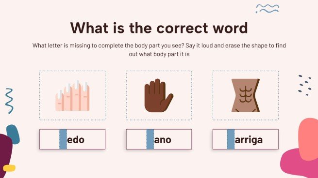 Body Parts Vocabulary - Spanish - Foreign Language - Pre-K