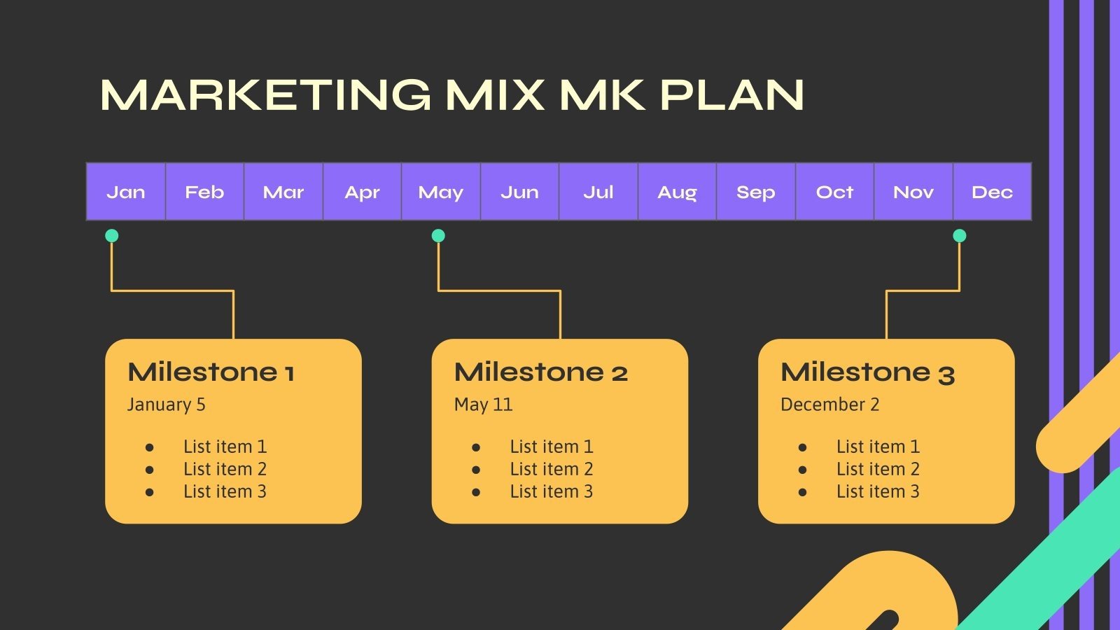 Marketing Mix MK Plan Infographics Template