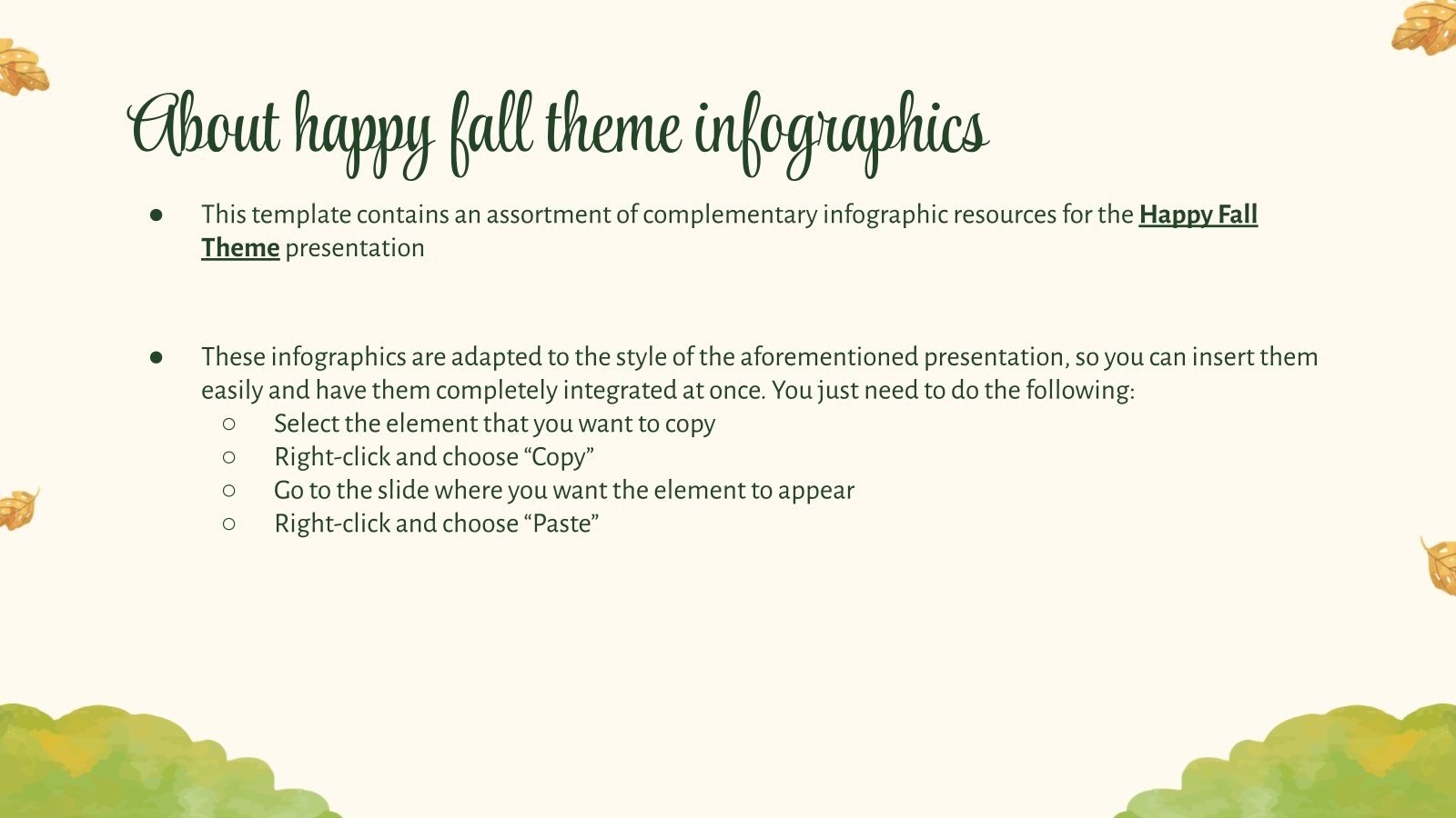 Happy Fall Theme Infographics Template