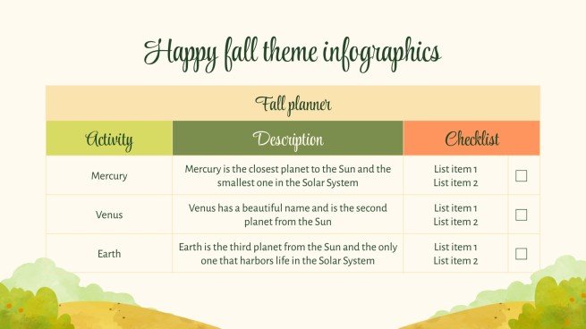 Happy Fall Theme Infographics Template