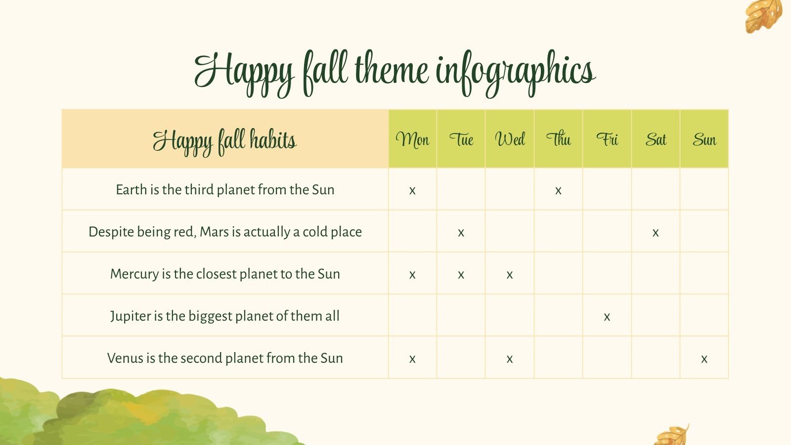 Happy Fall Theme Infographics Template