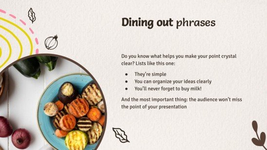 Food and Restaurant Vocabulary Presentation