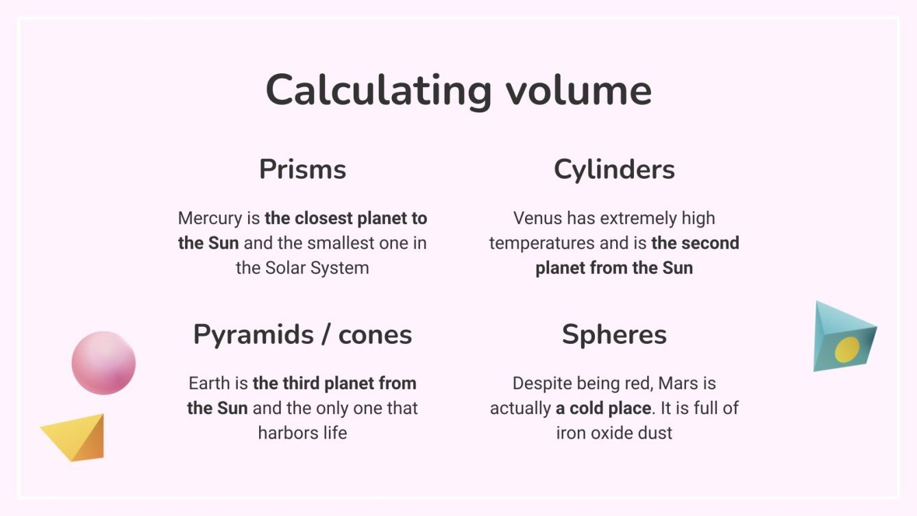 Volume and Surface Area - Math - 8th Grade Presentation