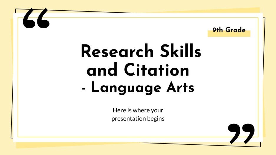 Research Skills and Citation - Language Arts - 9th Grade