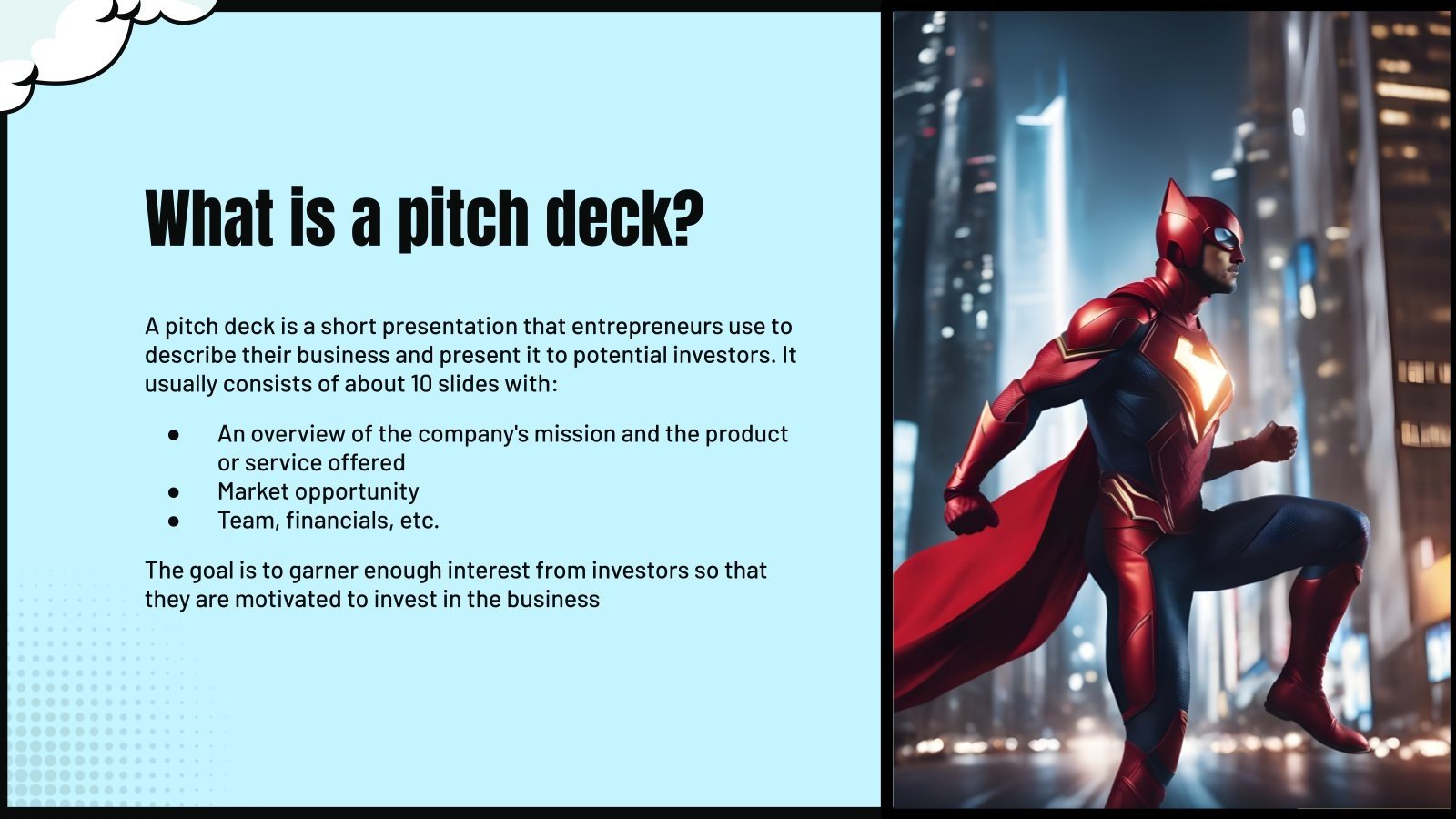 Superhero Comic Book Pitch Deck Presentation
