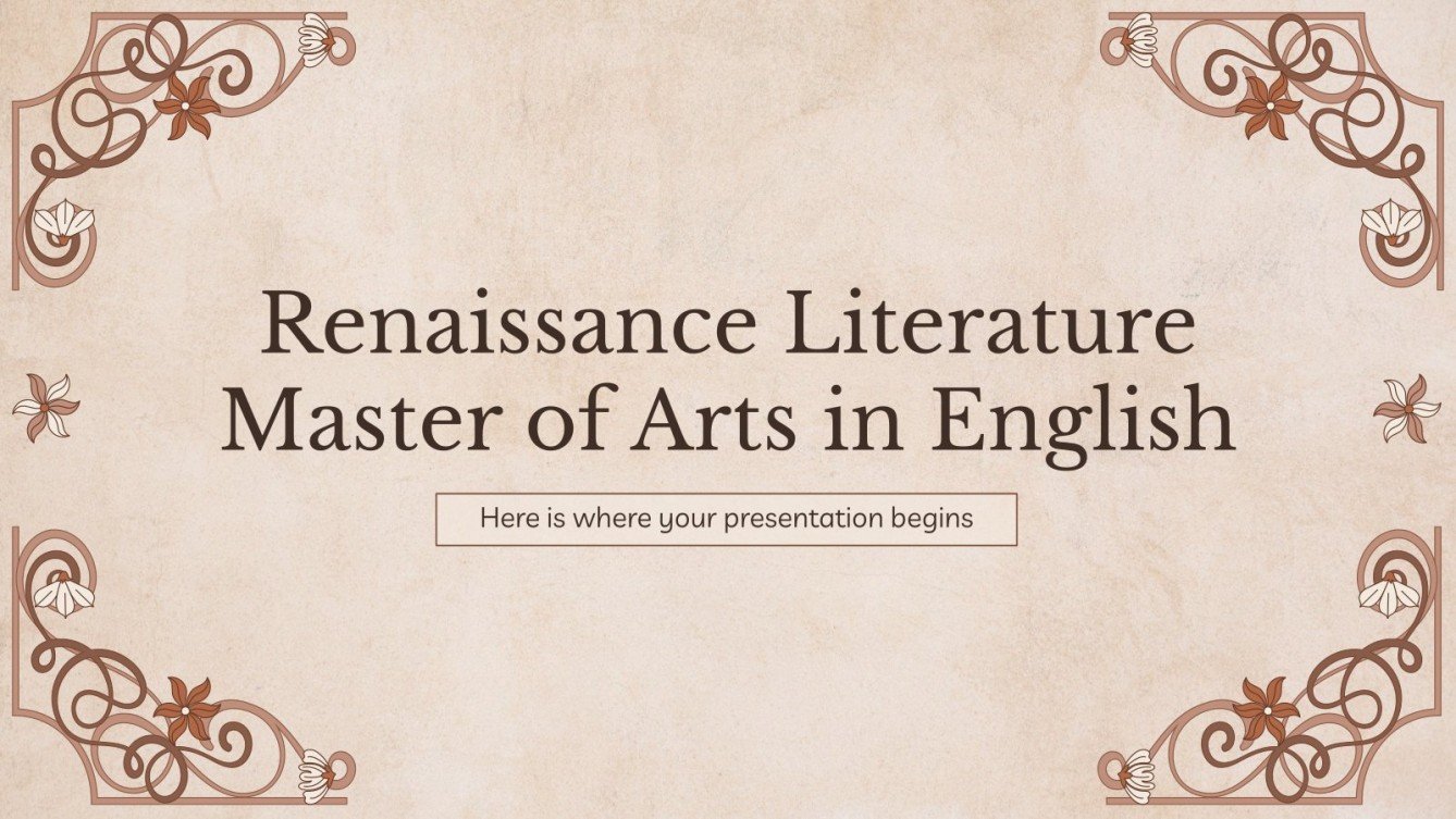 Renaissance Literature - Master of Arts in English