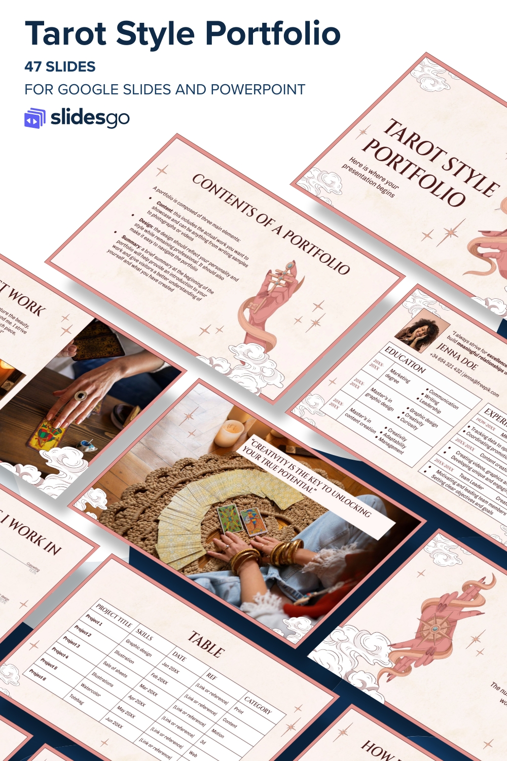 Tarot Style Portfolio Presentación