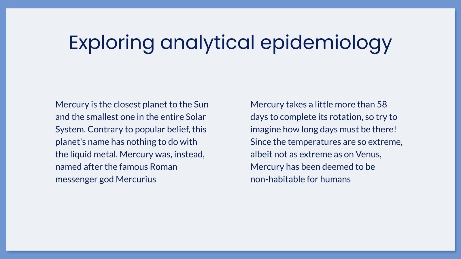 Analytical Epidemiology - Master of Science in Epidemiology