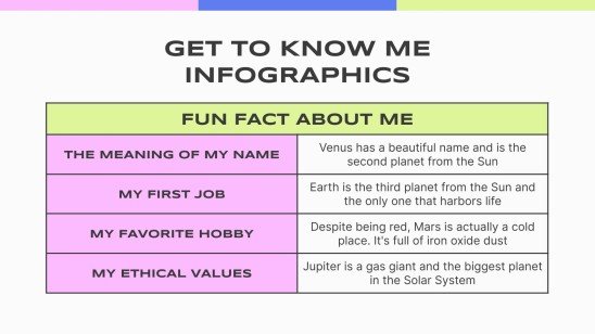Get to Know Me Infographics