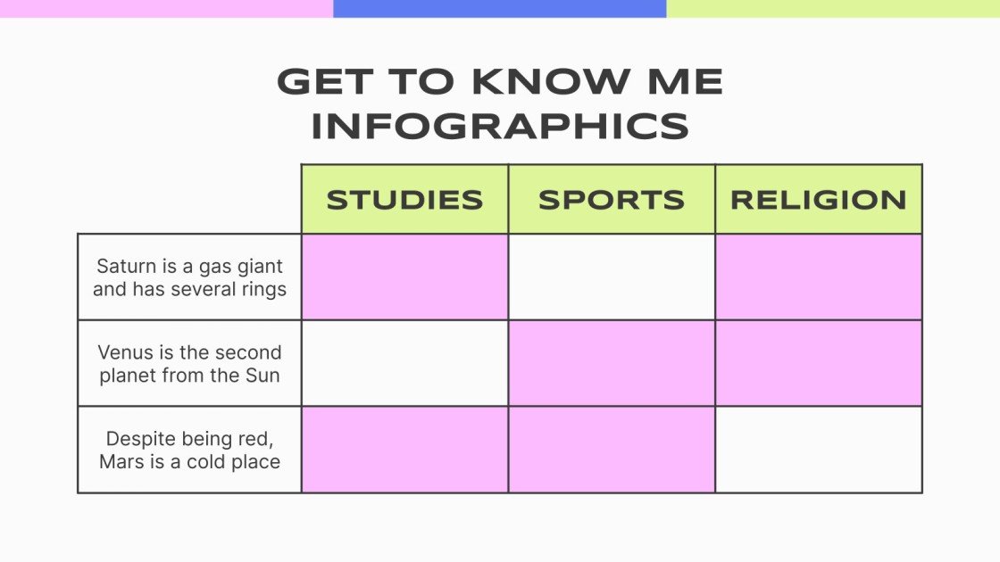 Get to Know Me Infographics