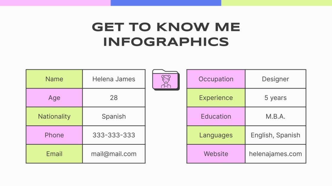 Get to Know Me Infographics