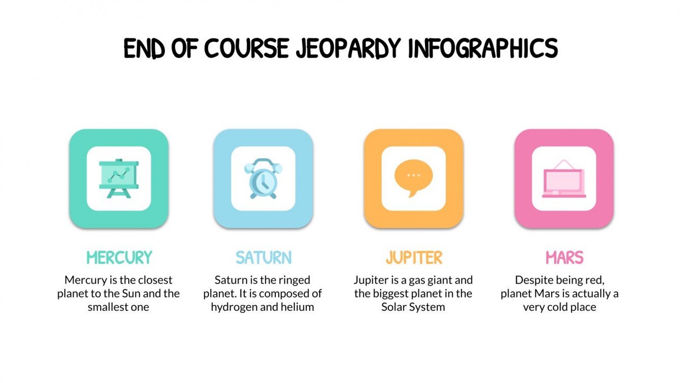 End of Course Jeopardy Infographics | Google Slides & PPT