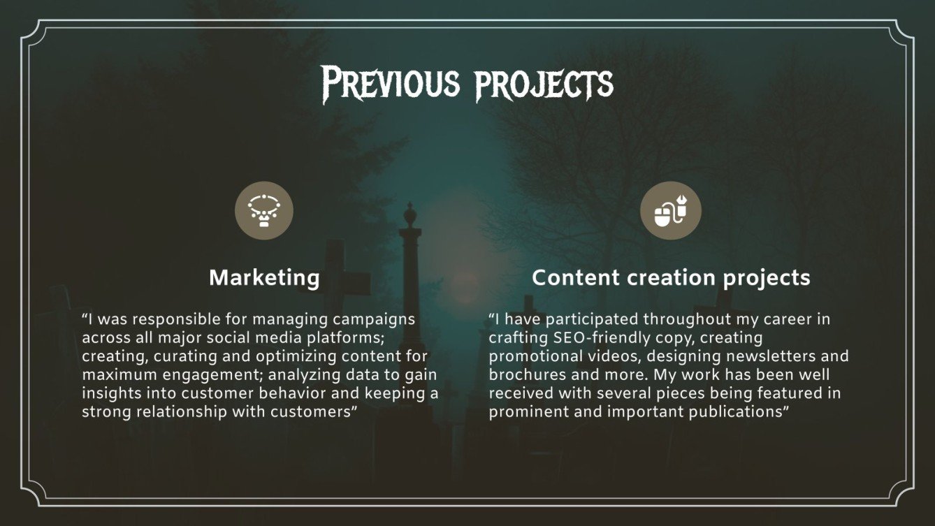 Horror Projects Portfolio Presentation