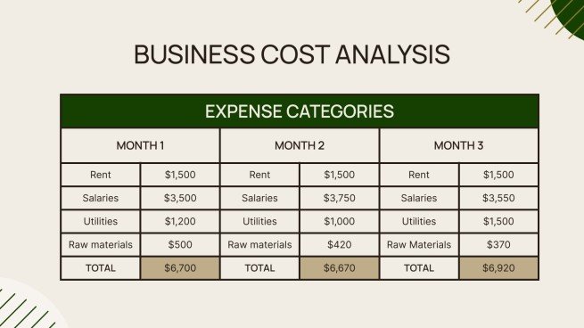Business Cost Analysis Infographics