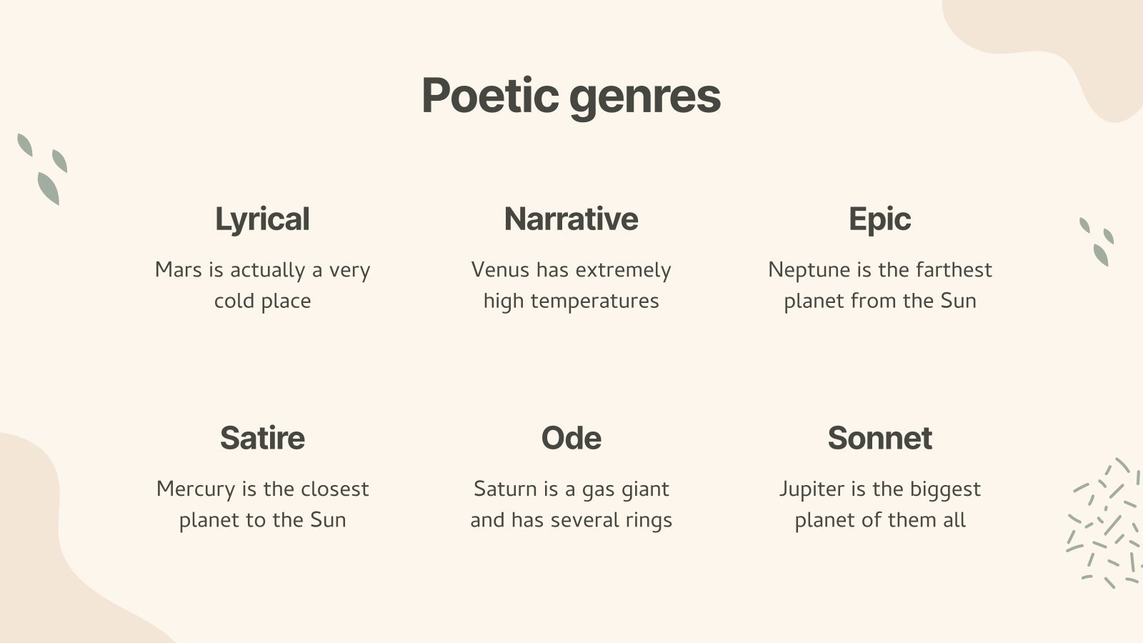 Poetry - Language Arts - 8th Grade Presentation