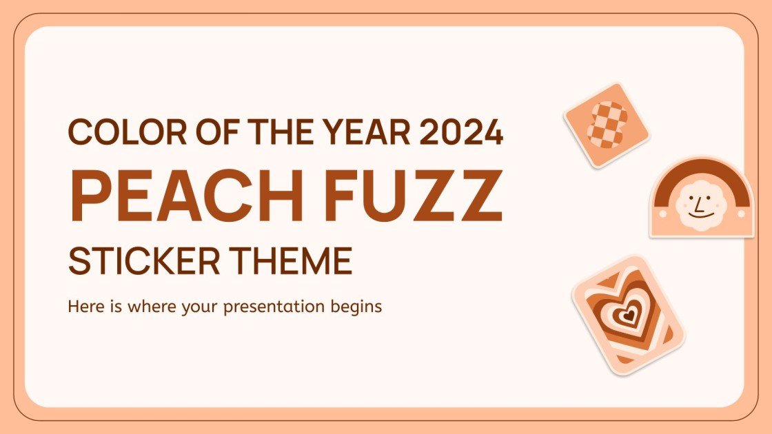 Color of the Year 2024: Peach Fuzz - Sticker Theme Template