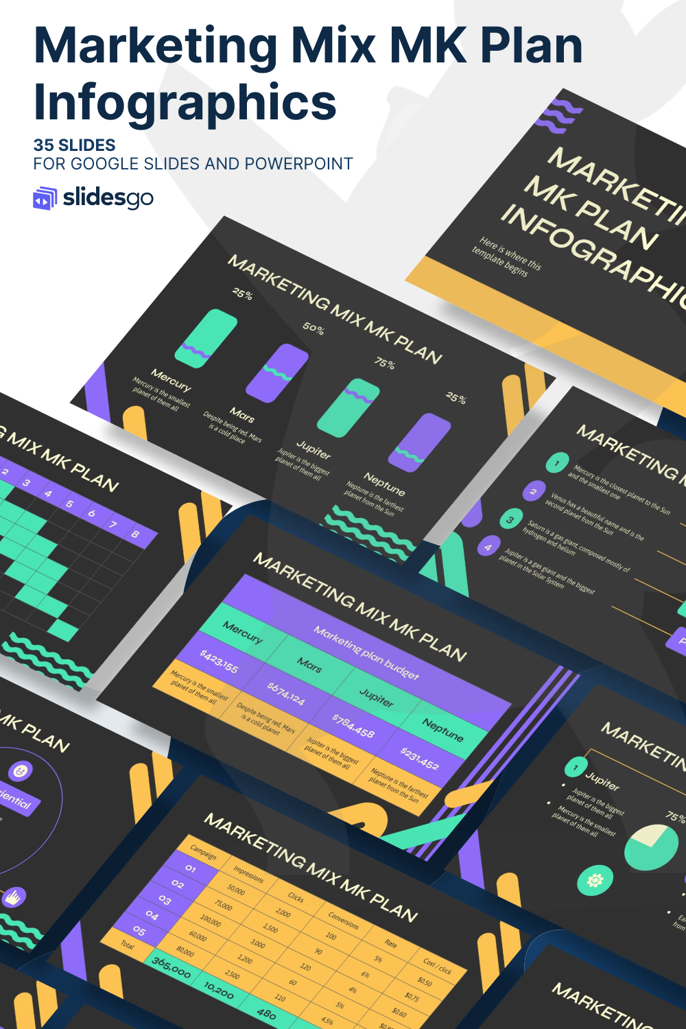 Marketing Mix MK Plan Infographics Template