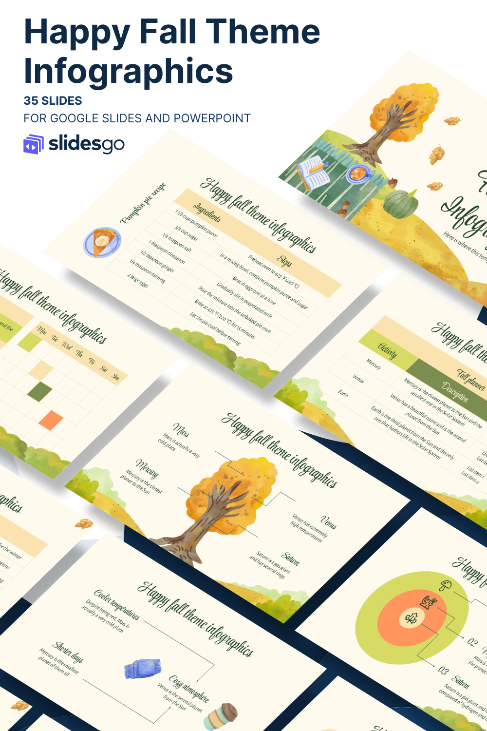 Happy Fall Theme Infographics Template