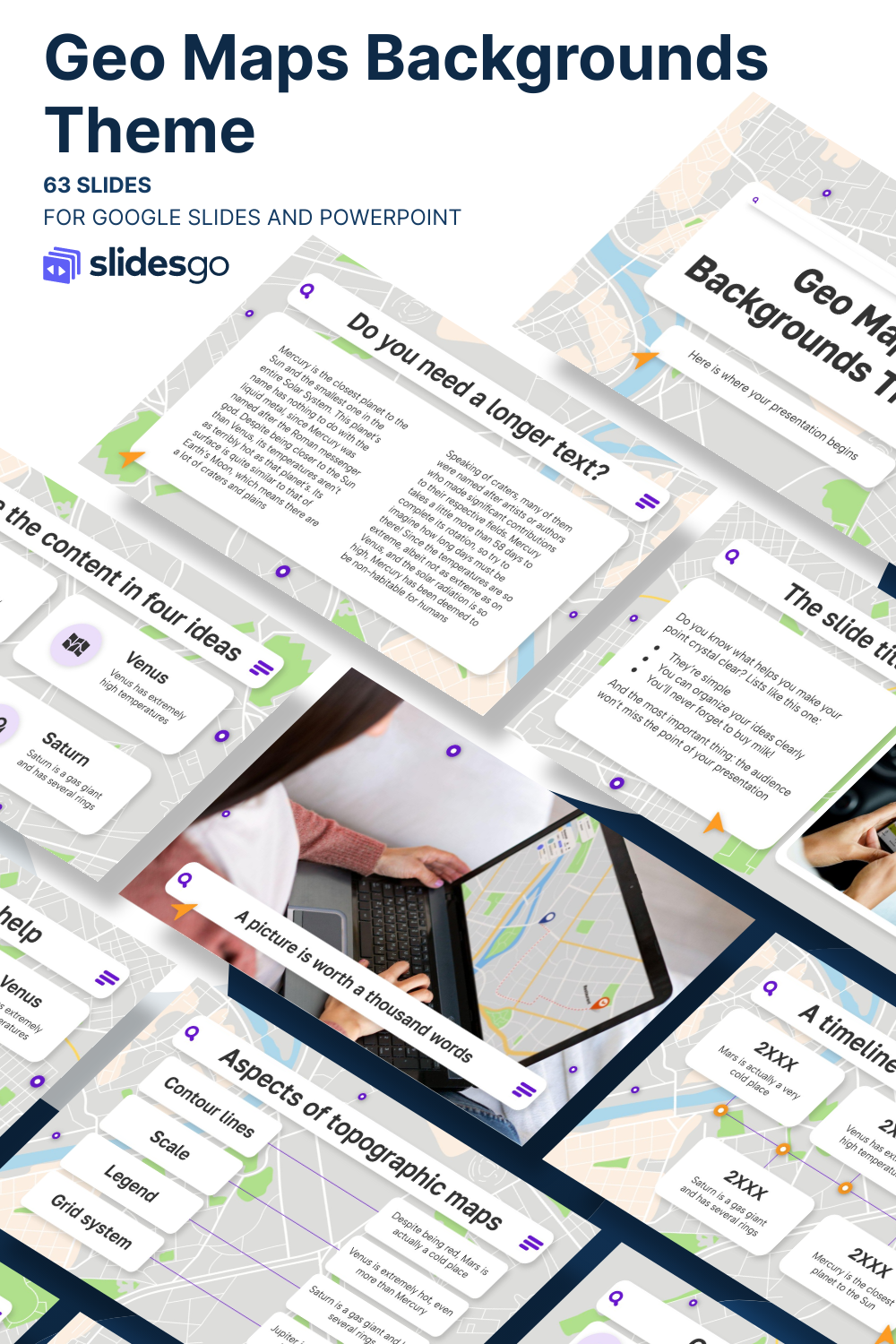 Geo Maps Backgrounds Theme Presentation