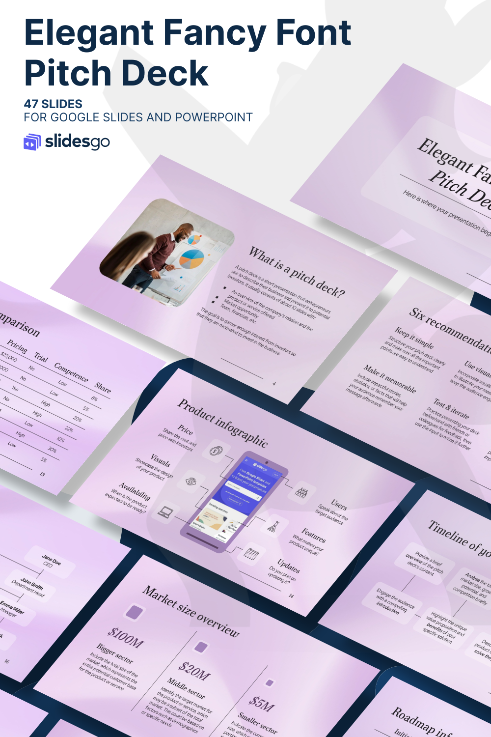 Elegant Fancy Font Pitch Deck Presentation