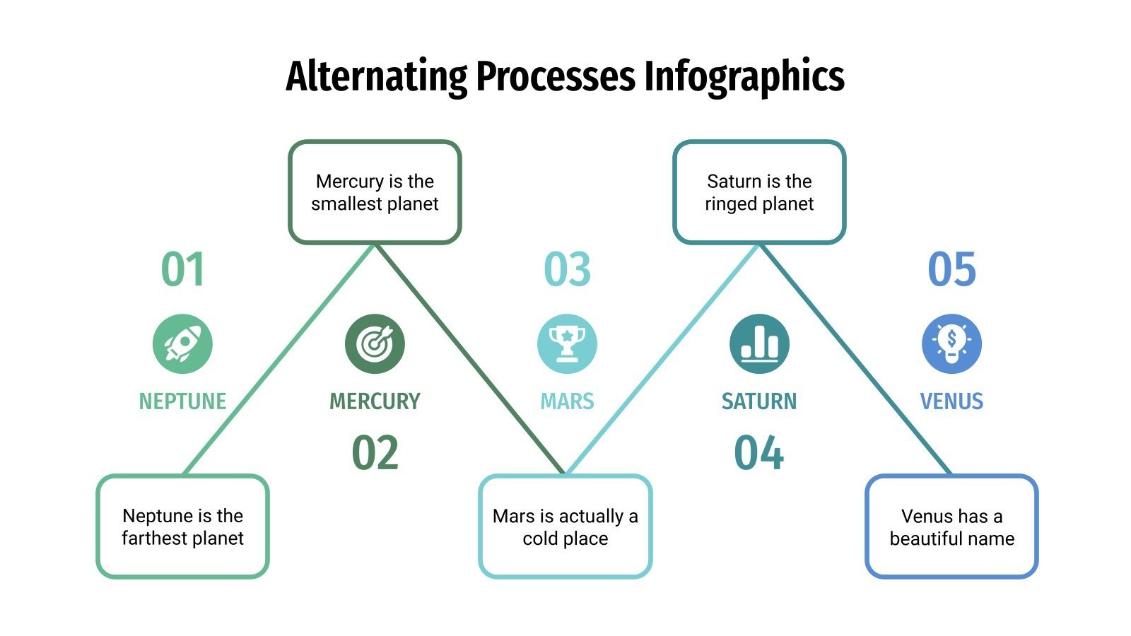Alternating Process Infographics for Google Slides & PPT