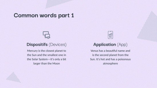 Media and Technology Vocabulary - French - 8th Grade