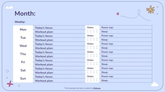 Middle School Weekly Student Planner Template