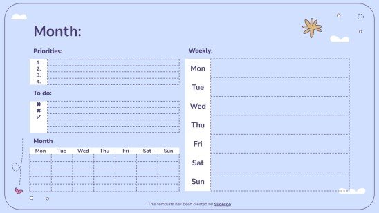 Middle School Weekly Student Planner Template