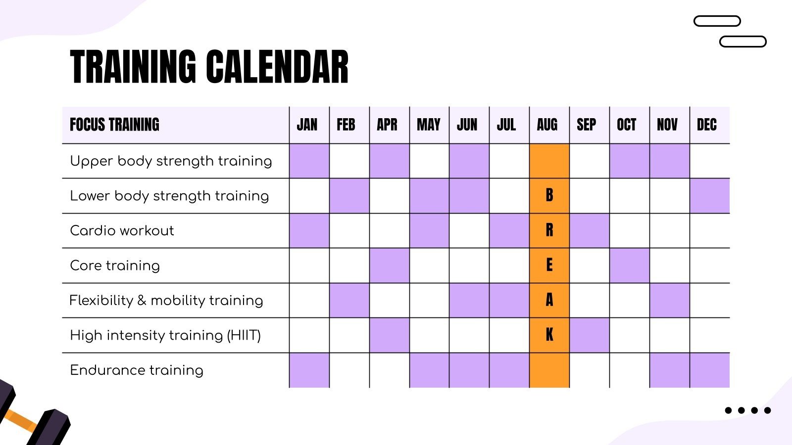 Training Calendar Presentation