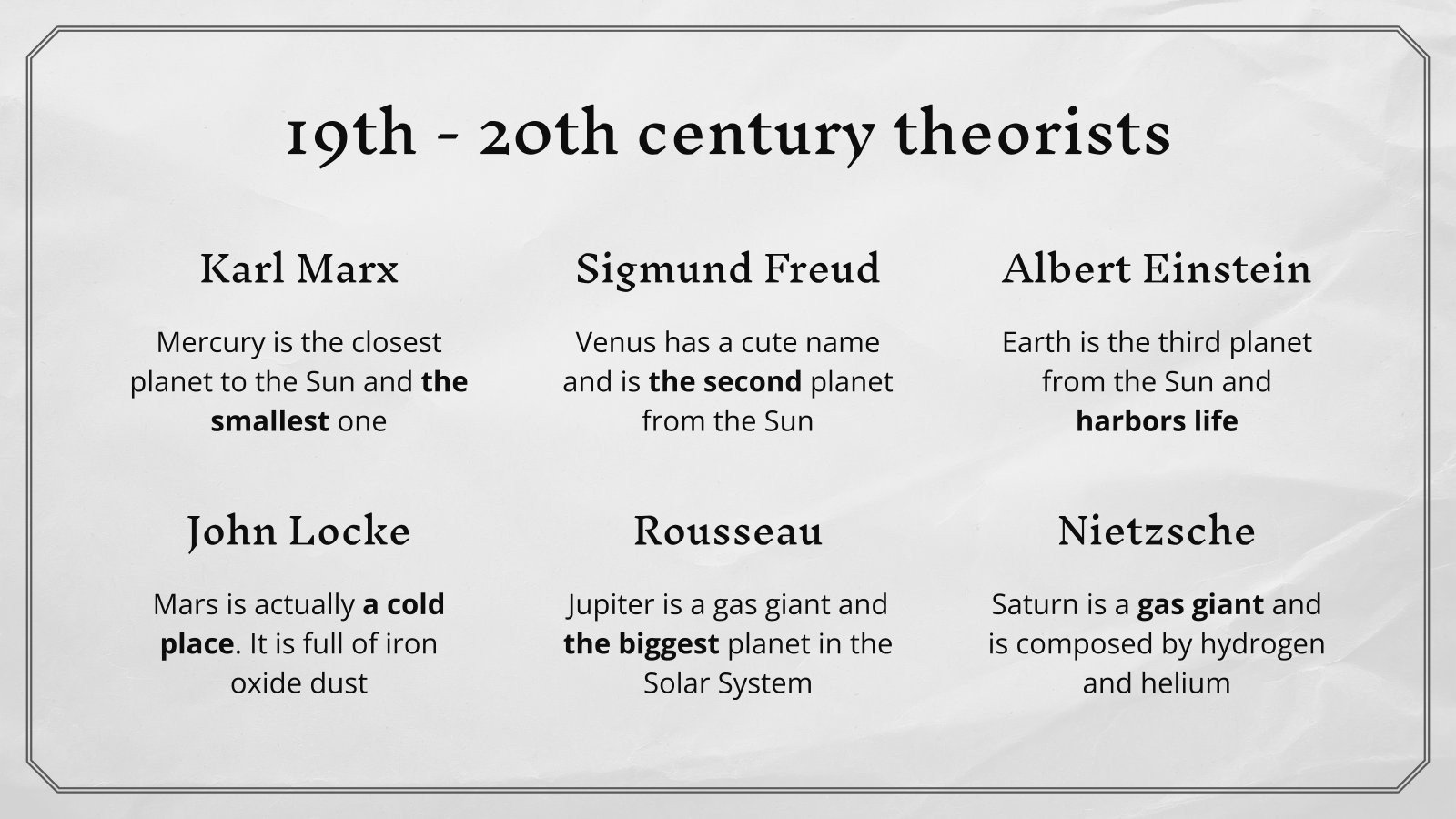 Great Theorists Throughout History Presentation