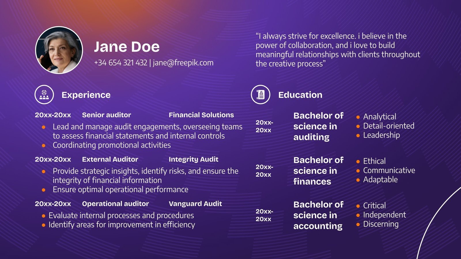 Auditor Portfolio Presentaiton