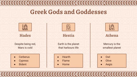 Middle School: Greek Gods and Goddesses Infographics