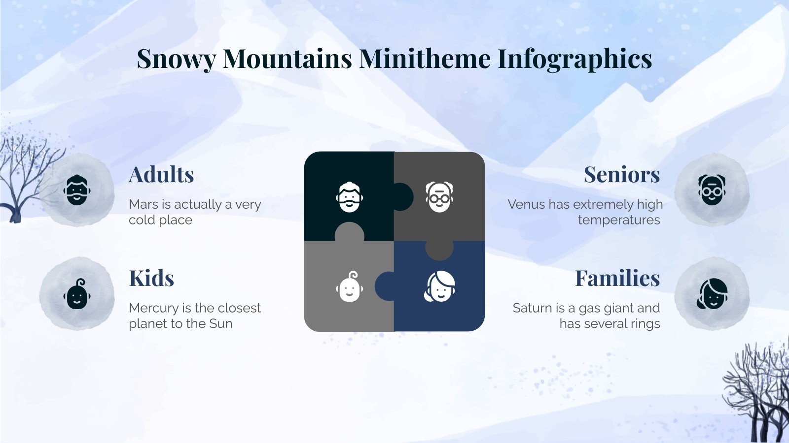 Snowy Mountains Minitheme Infographics