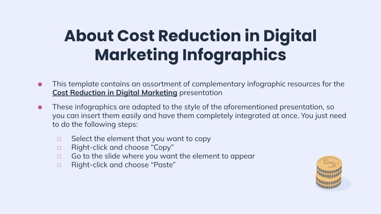 Cost Reduction in Digital Marketing Infographics Template