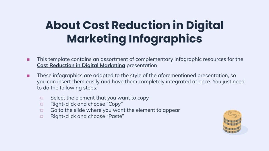 Cost Reduction in Digital Marketing Infographics Template