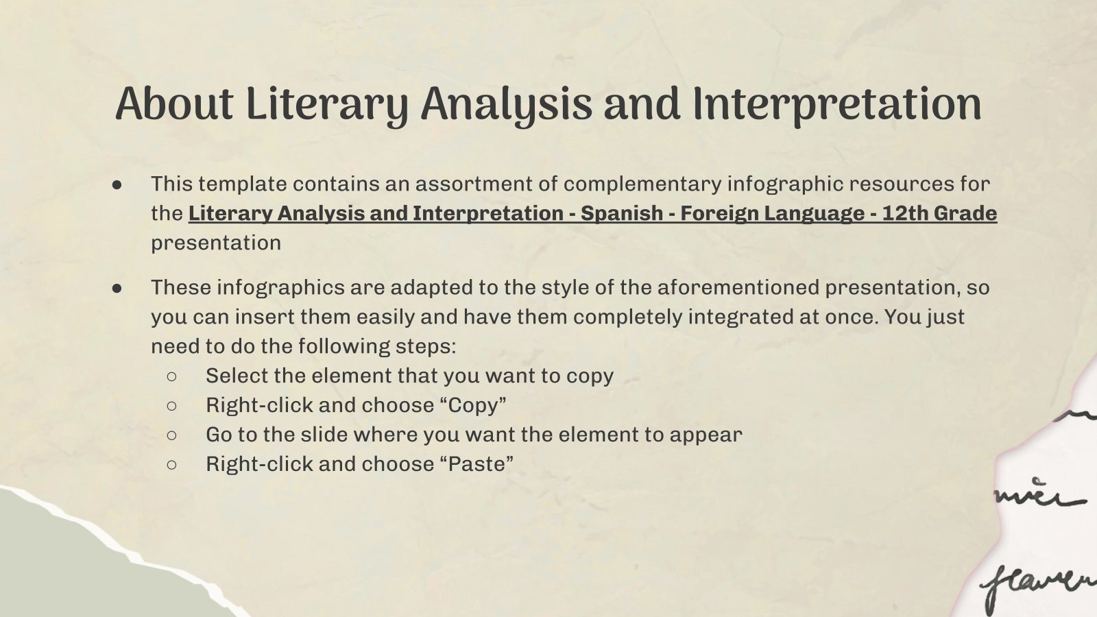 Literary Analysis and Interpretation - Spanish