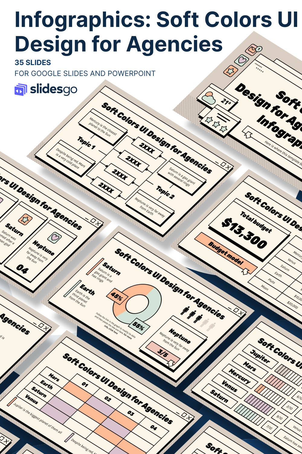Soft Colors UI Design for Agencies Infographics