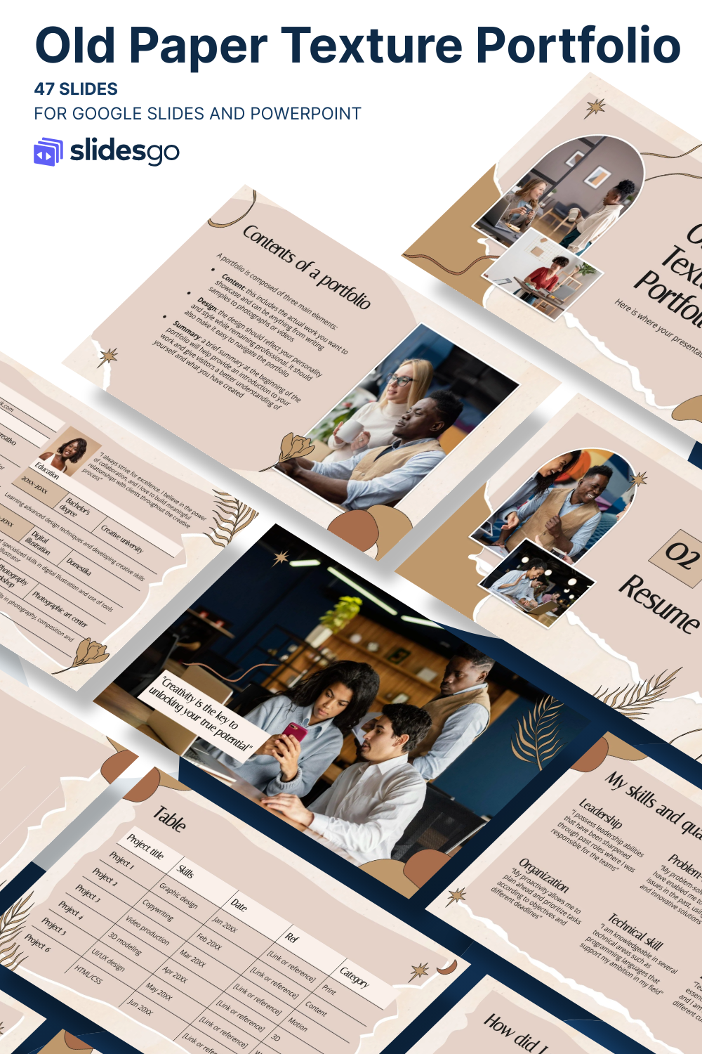 Old Paper Texture Portfolio Presentation