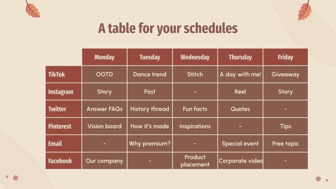 Autumn Pastel Color Palette Social Media Strategy