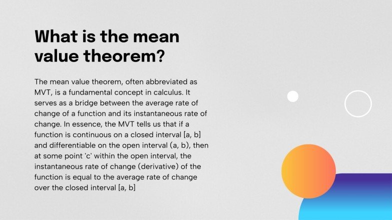 Mean Value Theorem Presentation
