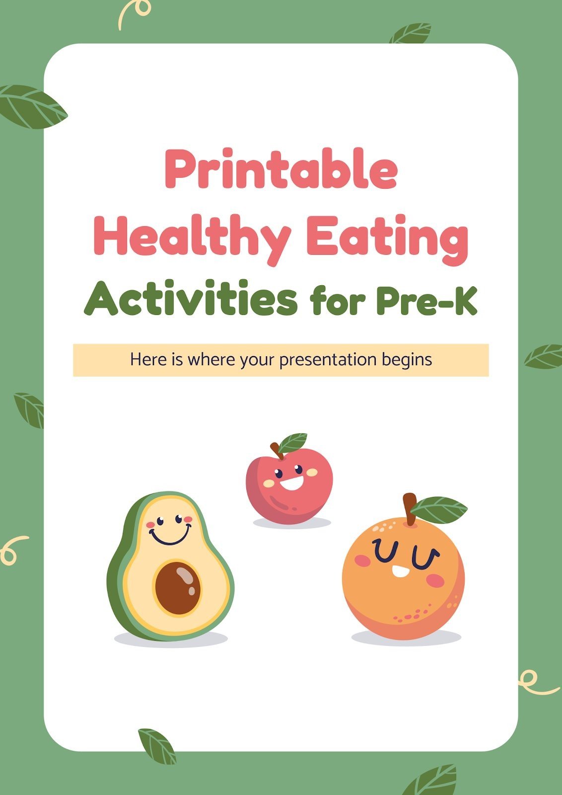 Printable Healthy Eating Activities | Google Slides & PPT