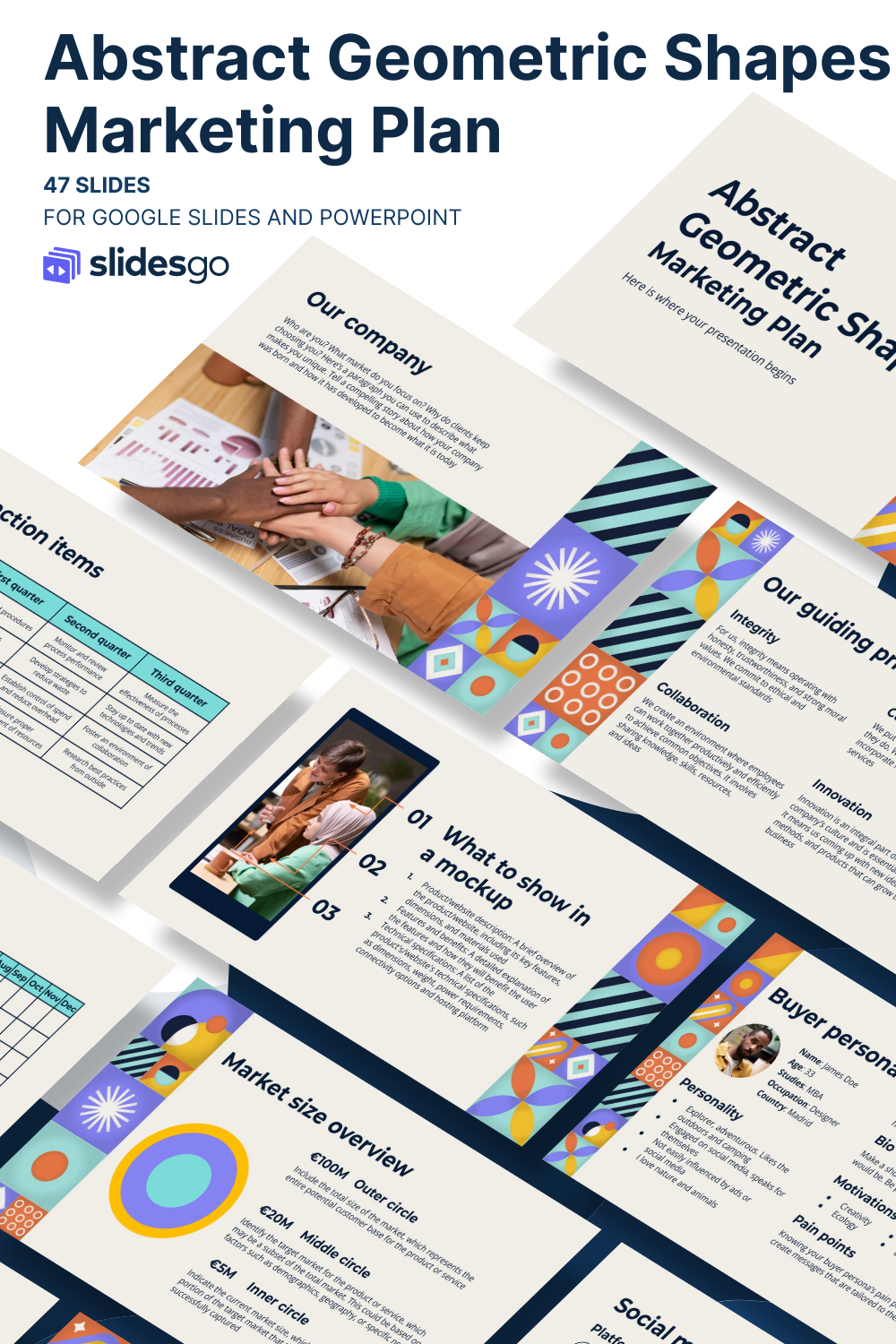 Abstract Geometric Shapes Marketing Plan Presentation