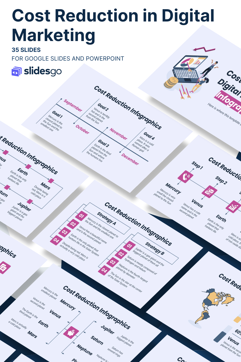 Cost Reduction in Digital Marketing Infographics Template