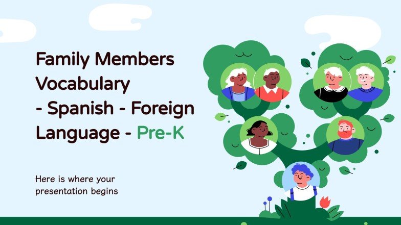 Family Members Vocabulary - Spanish - Pre-K