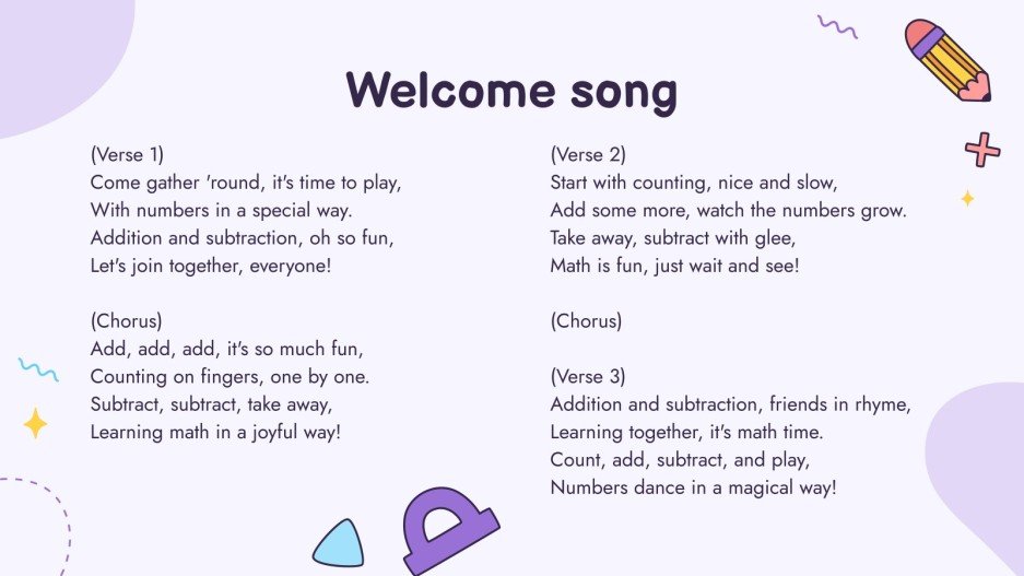 Basic Addition and Subtraction - Math - Pre-K Presentation