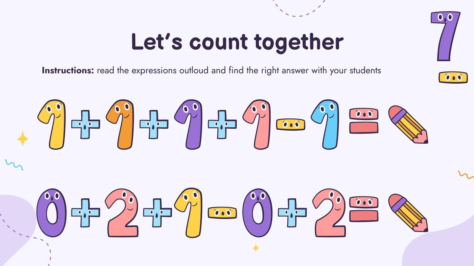 Basic Addition and Subtraction - Math - Pre-K Presentation