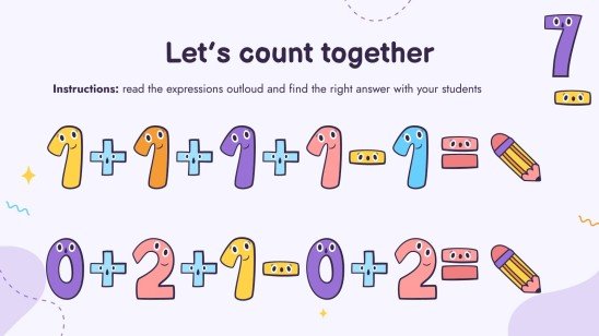 Basic Addition and Subtraction - Math - Pre-K Presentation