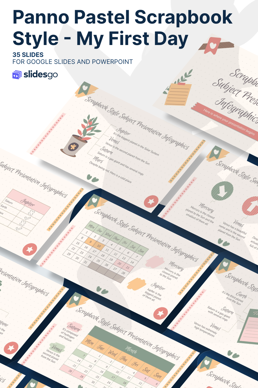 Panno Pastel Scrapbook Style - My First Day Infographics