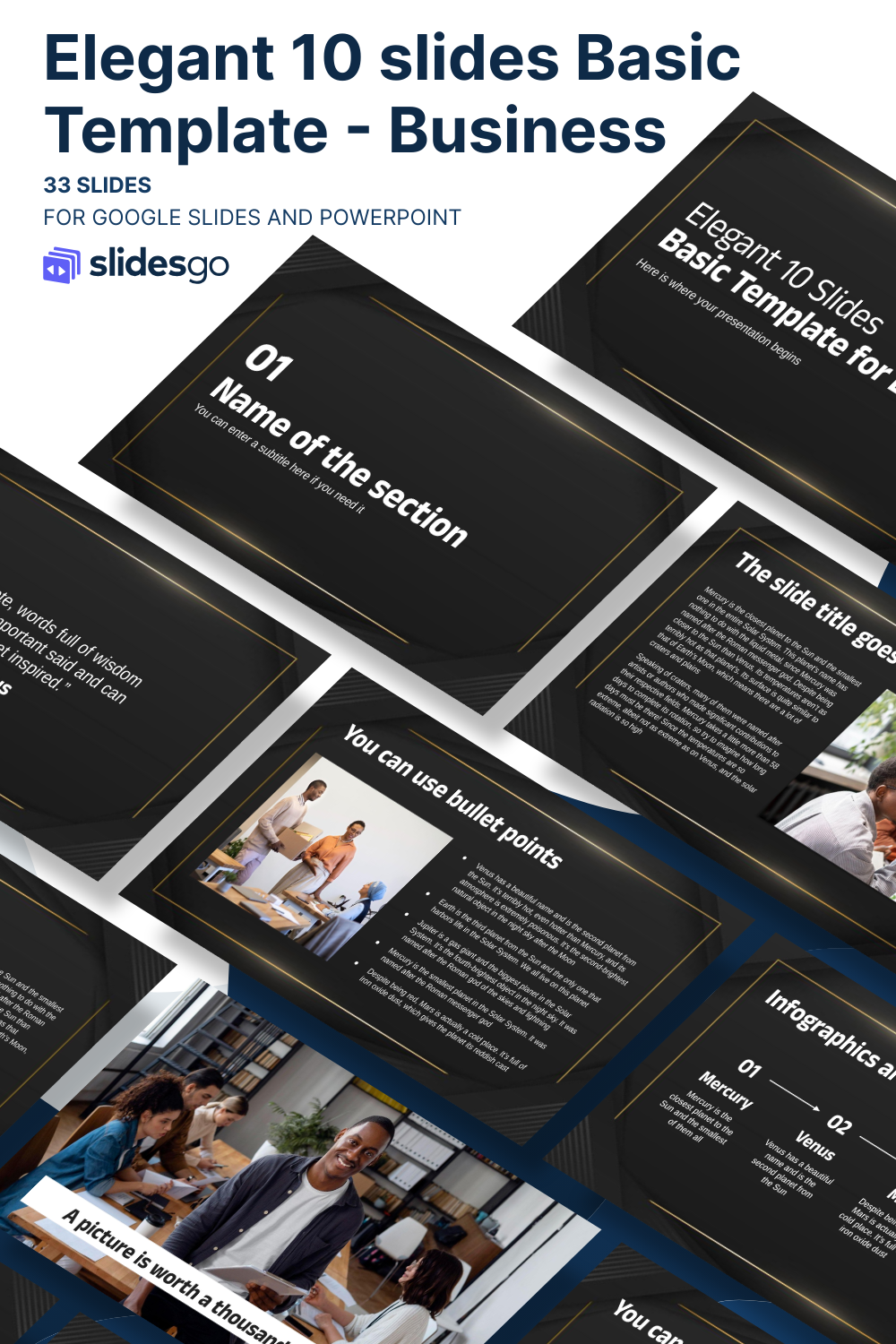 Elegant 10 slides Basic Template for Business Presentation