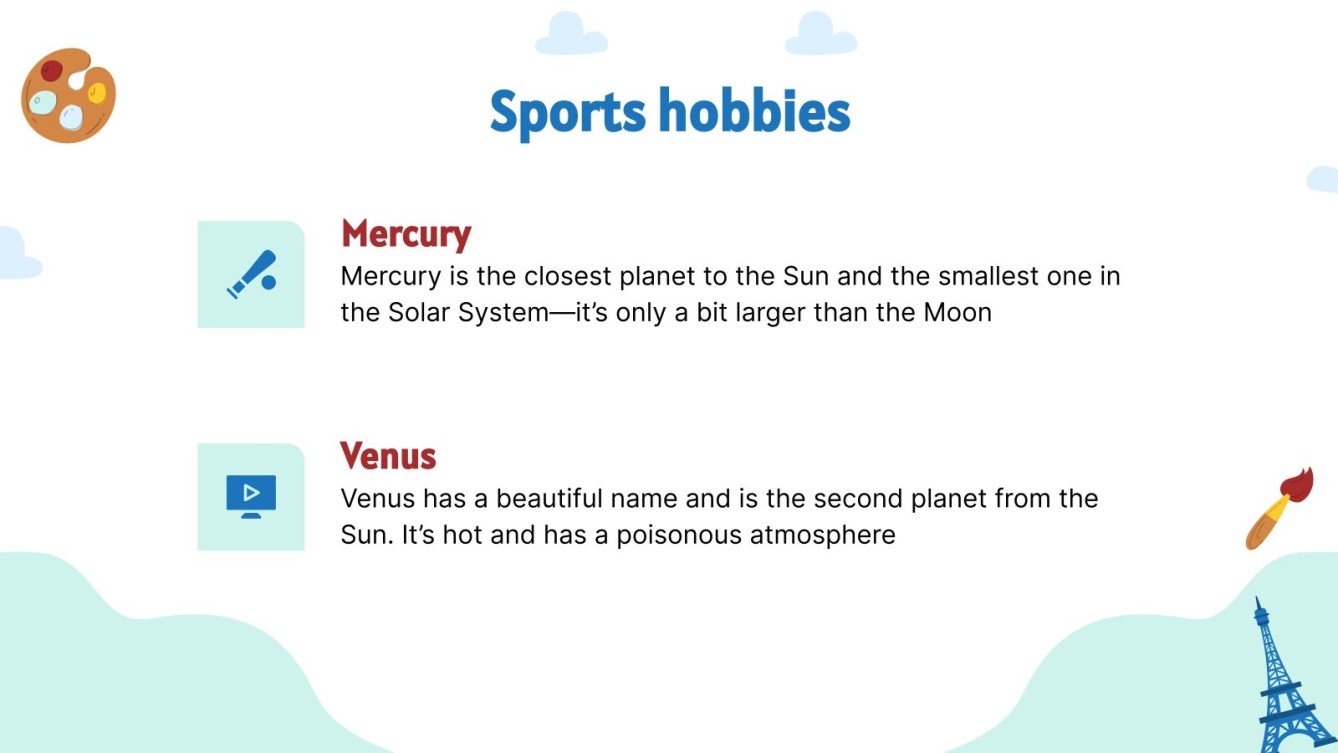 Hobbies, Interests and Leisure Activities - French